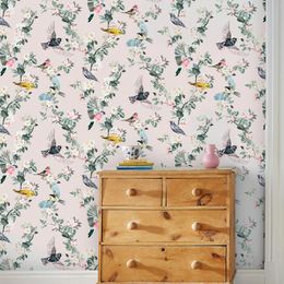 Joules Vliestapete "Handford Garden Birds Antique Cr&egrave;me", B/L: 0,52m x 10m, Rollen: 1, bunt, Wohnzimmer, Tapeten, animal print