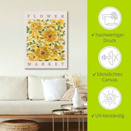 Wandbild Artland, B:90cm H:120cm, gelb, Leinwand, Wohnzimmer, Bilder, "Sunflower Blooms", als Alubild, Leinwandbild, Poster, Wandaufkleber in