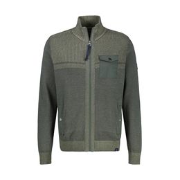 Lerros Herren Strickjacke "Strickjacke mit unterschiedlichen Strickstrukturen", gr&uuml;n, Gr. S, 100% Baumwolle, Strickjacken