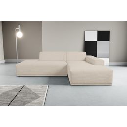 Ecksofa WERK2, B:264cm H:70cm T:188cmbeige, 100% Polyester, Wohnzimmer, Sofas, "Apollo, hoher Sitzkomfort, aktuelles Design, Breite 264cm, L-Form",