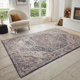 Teppich Hanse Home, B:200cm H:8mm L:280cm, blau, Polypropylen (PP), Wohnzimmer, Teppiche, "Sand", Kurzflor, L&auml;ufer, Orient, Vintage, Wohnzimmer,