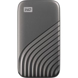 Western Digital WD externe SSD "My Passport SSD", 4 TB, Schreibgeschwindigkeitmaximal 1000 MB/s Lesegeschwindigkeitmaximal 1050 MB/s, grau, Festplatten