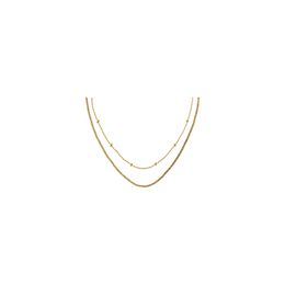 Calvin Klein Damen Edelstahlketten-Set "CK LAYERED", Edelstahl, L: 45,5 B: 4mmgelbgoldfarben, Edelstahl, B:4mm, Halsketten