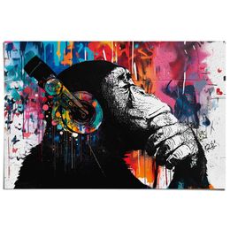 Poster Reinders, B:91,5cm H:61cm T:0,1cm, bunt, Jugendzimmer, Bilder, "Graffiti chimp", Teenager Zimmer - Mehrfarbig - 150 gr. Papier - Street Art