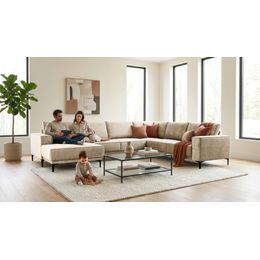 Wohnlandschaft OTTO HOME, B:342cm H:85cm T:260cm, grau, 100% Polyester, Sofas, "OLAND U-Form, XXL, B: 342 cm, Skandi-Design", Skandi-Design in