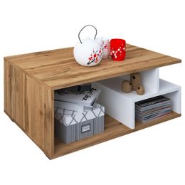Couchtisch Vcm, B:80cm T:50cmhonig, eiche, wei&szlig;, Wohnzimmer, Tische, "Holz Sofatisch Couchtisch Wohnzimmertisch Sulas"