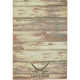 Teppich Sansibar, B:80cm H:5mm L:165cm, braun, Polypropylen, Wohnzimmer, Teppiche, "Rantum Beach SA-029", Flachgewebe, modernes Design, Motiv