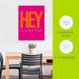 Wandbild Artland, B:90cm H:120cmfarbe bild(er): pink, Alu Dibond, Wohnzimmer, Bilder, "Hey du sch&ouml;ne Seele", als Alubild, Leinwandbild, Poster,