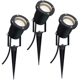 LED Gartenstrahler Paulmann, H:32cm &Oslash;:9,2cm, schwarz, Leuchten, "Outdoor 230V Spotlight IP65 GU10 3x3,5W 230V 3000K Schwarz Aluminium", GU10, IP65