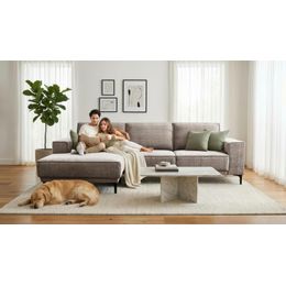 Ecksofa OTTO HOME, B:280cm H:85cm T:152cm, grau, 100% Polyester, Wohnzimmer, Sofas, "Polsterecke Oland, Struktur, Flachgewebe, Luxus-Microfaser,