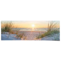 Poster Reinders, B:158cm H:53cm T:0,1cmfarbe bild(er): beige, Wohnzimmer, Bilder, "Golden Hour", Wohnzimmer - Sonnenuntergang - Strand - Meer - 170