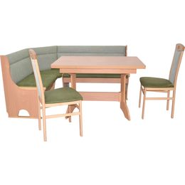 Essgruppe, B:45cm H:95cm T:48cm, gr&uuml;n, HOFMANN LIVING AND MORE, FSC-zertifiziertes teilmassives Holz, Sitzm&ouml;bel-Sets, "4tlg. Eckbankgruppe", St&uuml;hle
