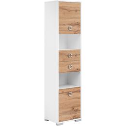 Hochschrank Welltime, B:40,5cm H:172,1cm T:33,1cmwei&szlig;, eiche landhaus, FSC-zertifizierter Holzwerkstoff, Badezimmer, Schr&auml;nke, "Kimi, Breite 40,5