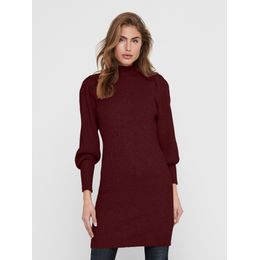 Only Damen Strickkleid "ONLKATIA L/S DRESS KNT NOOS", rot, Gr. S, unifarben, Strick, Obermaterial: 50% Viskose, 27% Nylon, 23% Polyester, Kleider,