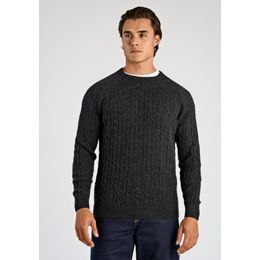 LINDBERGH Herren Strickpullover "Strickpullover Relaxed Fit"charcoal mel, Gr. XL, Obermaterial: 80% Wolle, 20% Nylon, Pullover