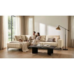Ecksofa OTTO HOME, B:289cm H:85cm T:210cmcream, 100% Polyester, Wohnzimmer, Sofas, "OLAND L-Form, B: 289 cm, Skandi-Design", Struktur, Flachgewebe,