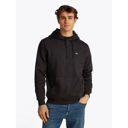 Tommy Jeans Herren Hoodie "TJM REGULAR FLAG", schwarz, Gr. M, unifarben, Sweatware, Obermaterial: 80% Baumwolle, 20% Polyester, Sweatshirts, mit