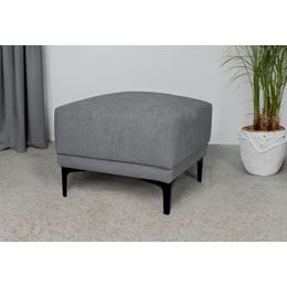 Polsterhocker OTTO HOME, B:58cm H:45cm T:58cm, grau, 90% PES, 10% NY, Hocker, "Xander", Breite 58 cm, Soft-Touch Chenille, schwarze Metallf&uuml;&szlig;e