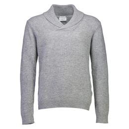 Strickpullover LINDBERGH "Strickpullover Relaxed Fit", Herren, Gr. L, mid grau mel, Obermaterial: 80% Wolle, 20% Nylon, unifarben, Pullover Strickpullover