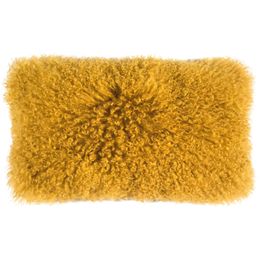 Dekokissen Pad, B:30cm L:50cmmustard, unifarben, Lammfell, Polyester, Dekokissen_Sitzkissen_Kissenh&uuml;llen, "Glory", Echtfell