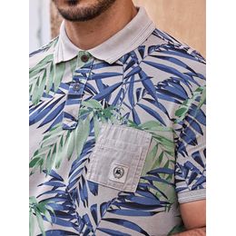 Lerros Herren Poloshirt "Herren Poloshirt, floral bedruckt", grau, Gr. M, 100% Baumwolle, Shirts