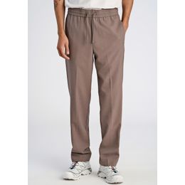 Junk De Luxe Herren Stoffhose "Freizeithose Relaxed Fit", braun, Gr. L, Obermaterial: 65% Polyester, 31% Viskose, 4% Elasthan, Hosen