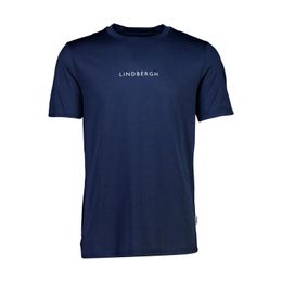 LINDBERGH Herren Kurzarmshirt "T-Shirt (Kurzarm) Relaxed Fit", blau, Gr. S, Obermaterial: 90% Polyester, 10% Elasthan, Shirts