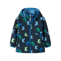 name it Jungen Softshelljacke "NMMMALTA05 SOFTSHELL JACKET AOP FO"schwarz sapphire aop:crocodile, Gr. 92, bedruckt, Softshell, Obermaterial: 95%