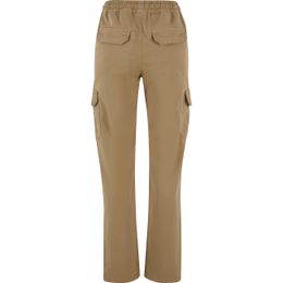 Urban Classics Damen Cargohose "Urban Classics Damen Ladies High Waist Twill Cargo Pants"unionbeige, Gr. XS, unifarben, 98% Baumwolle, 2% Elasthan,