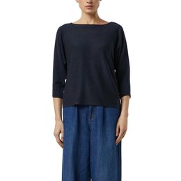 comma, COMMA Damen 3/4 Arm-Pullovernavy, Gr. 34, Glitzermuster, Strick, Obermaterial: 62% Lyocell, 32% Baumwolle, 6% Polyester, Pullover, mit Glitzer-Details