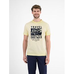 Lerros Herren T-Shirt "Modisches Herren T-Shirt mit Brustprint", gelb, Gr. XXL, 100% Baumwolle, Shirts