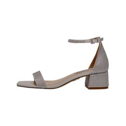 Steve Madden Damen Riemchensandale "Steve Madden Sandalen Textil", Gr. 38, silber, Textil, Schuhe