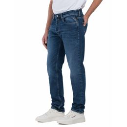 Replay Herren Straight-Jeans "GROVER", blau, Gr. 36, Denim/Jeans, Obermaterial: 100% Baumwolle, Jeans, in vielen verschiedenen Waschungen, mit Stretch