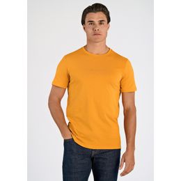 LINDBERGH Herren Kurzarmshirt "T-Shirt (Kurzarm) Relaxed Fit", gelb, Gr. L, unifarben, Obermaterial: 100% Baumwolle, Shirts