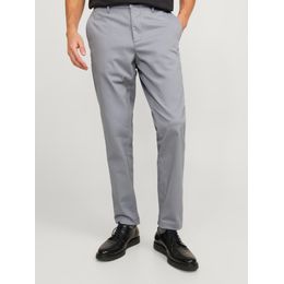 Jack & Jones JACK & JONES Herren Chinohose "JJIMARCO mit Badge und hohem Tragekomfort", grau, Gr. 28, unifarben, Web, Obermaterial: 98% Baumwolle, 2% Elasthan,