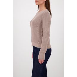 monari Damen Strickpullover "Pullover Basic Lurex"truffle, Gr. 44, unifarben, Strick, Obermaterial: 93% Baumwolle, 7% metallisierte Fasern, Pullover,