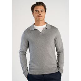 LINDBERGH Herren Strickpullover "Strickpullover Slim Fit"grau stone mix, Gr. M, Obermaterial: 80% Viskose, 20% Nylon, Pullover