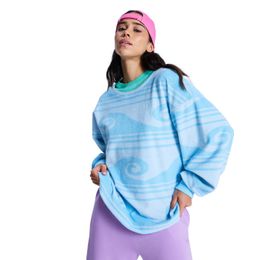 Sweatshirt Roxy "Make It Sunny", Damen, Gr. L, airy blau make a splash big, Obermaterial: 78% Baumwolle, 22% Polyester., Sweatshirts Sweatshirt