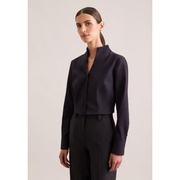 Seidensticker Damen Klassische Bluse, schwarz, Gr. 32, unifarben, 100% Baumwolle, Blusen, 1/1 Stehkragen Uni