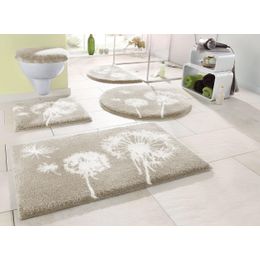 Badematte Grund, H:20mm, beige, Polyacryl, Badematten, "Pusteblume, Badvorleger, Badezimmer Teppich, sehr weich", weiche Haptik, auch als 2-teiliges