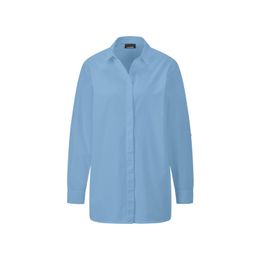 GOLDNER Damen Hemdbluse "Baumwollbluse mit Hemdkragen", blau, Gr. 38, Obermaterial: 100% Baumwolle CO., Blusen, Mit Seitenschlitzen