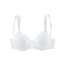 Damen Still-BH, NUANCE BY LASCANA, Gr. 95, wei&szlig;, Spacer;Spitze, Obermaterial: 55% Baumwolle, 39% Polyamid, 6% Elasthan, BHs, mit B&uuml;gel &