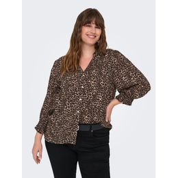 Only CARMAKOMA Damen Druckbluse "CARRAYA 3/4 SHIRT WVN NOOS"silber mink aop:animal, Gr. 46, bedruckt, Web, Obermaterial: 100% Viskose, Blusen