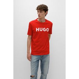 Hugo Herren T-Shirt "Dulivio"open pink693, Gr. M, unifarben, Single Jersey, Obermaterial: 100% Baumwolle, Shirts, Rundhalsausschnitt, Regular Fit,