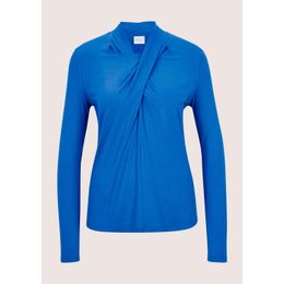 Madeleine Mode MADELEINE Damen Langarmshirt "Blusenshirt Elegantes Oberteil f&uuml;r besondere Anl&auml;sse", blau, Modern, Gr. 42, Obermaterial: 95% Viskose CV. 5% Elasthan
