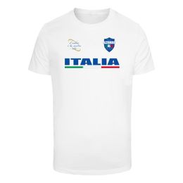 MisterTee Herren T-Shirt "MisterTee Italia Trikot Tee"wei&szlig;, Gr. XS, bedruckt, 100% Baumwolle, Shirts
