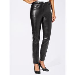 Inspirationen Damen Lederimitathose, schwarz, Gr. 36, unifarben, 100% Polyurethan, Hosen