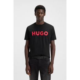 Hugo Herren T-Shirt "Dulivio"schwarz001, Gr. XL, unifarben, Single Jersey, Obermaterial: 100% Baumwolle, Shirts, Rundhalsausschnitt, Regular Fit,