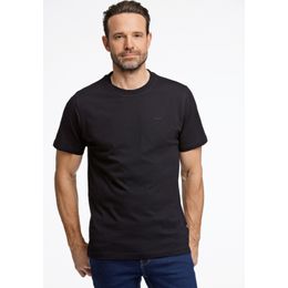 Bison Herren Kurzarmshirt "T-Shirt (Kurzarm) Comfort Fit", blau, Gr. L, unifarben, Obermaterial: 100% Baumwolle, Shirts