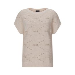 GOLDNER Damen Rundhalspullover "Baumwollpullover mit Rautenstruktur", beige, Gr. 40, Obermaterial: 48% Baumwolle CO. 48% Polyacryl PAN. 4%
